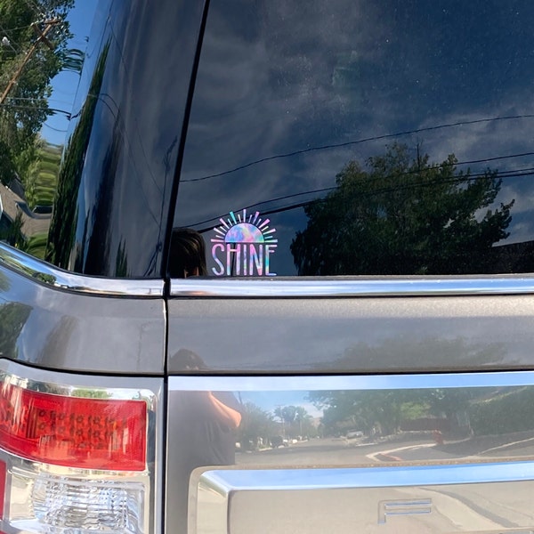 Sunshine Decal, Shine Bright Sticker, Sun Ray Decal, Patterned Vinyl ...