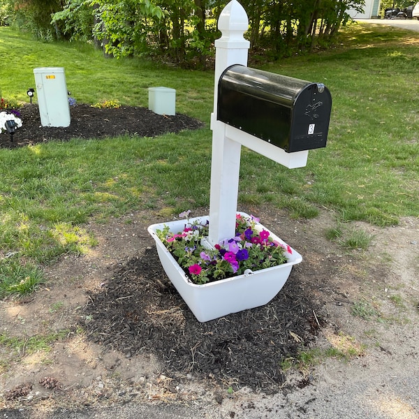 Brilliant White Snappot® Post Planter Kit-flower Pot for Mailbox Post ...