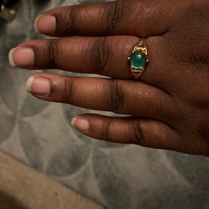 14K Gold Mood Ring Dainty Ring for Women Feeling Stone Ring - Etsy