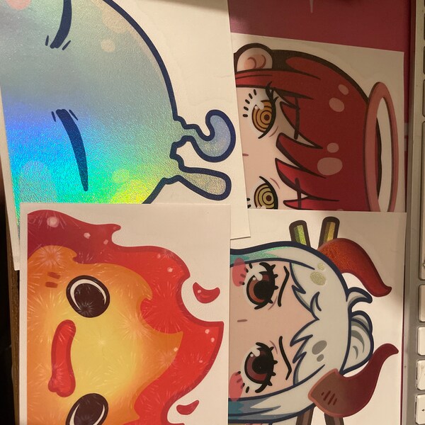 Derpy Fire | Holographic Anime Game Chibi Car Laptop Vinyl Decal ...