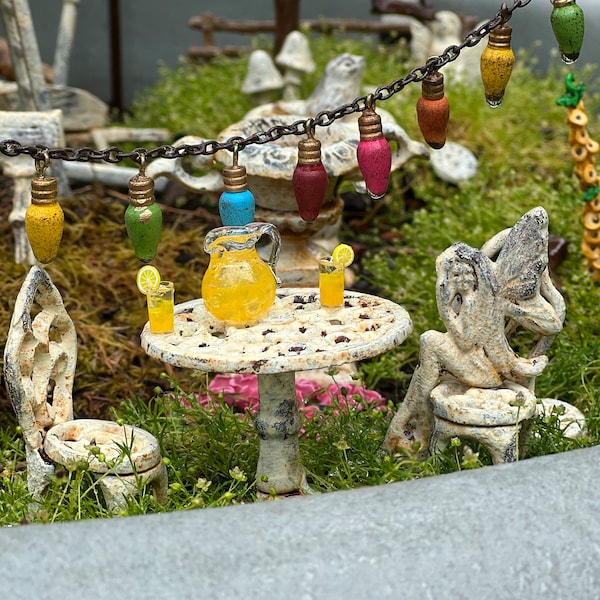 Mini Bistro Set - Fairy Garden Miniature - Etsy