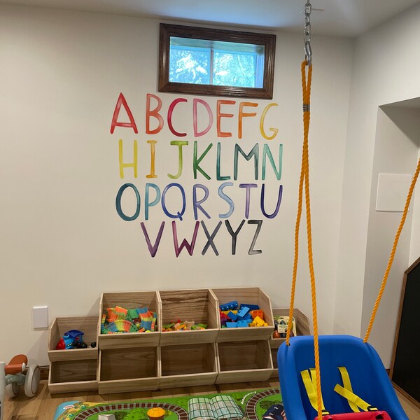 Rainbow Uppercase Letters - Fabric Wall Decal - Color Story - Mej Mej ...