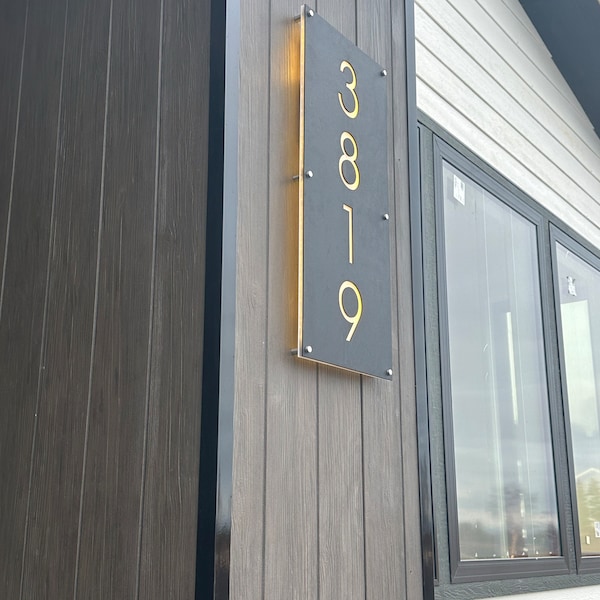 Custom LED House Number ,illuminated House Number, Vertical Address ...