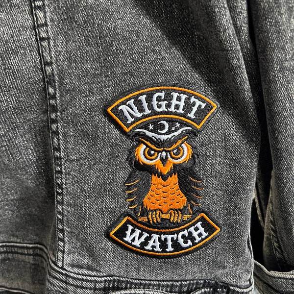 Night Watch Owl Halloween Biker Patch | Owl | Halloween | - Etsy