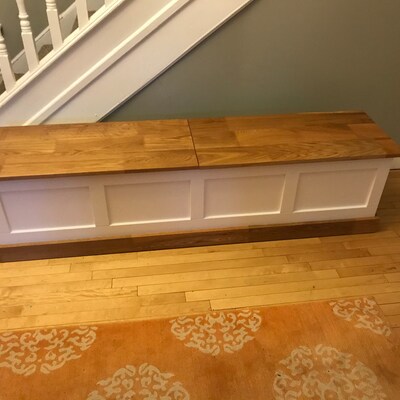 Shaker Storage Bench, Kitchen Nook, Under Window Seating. Painted White ...