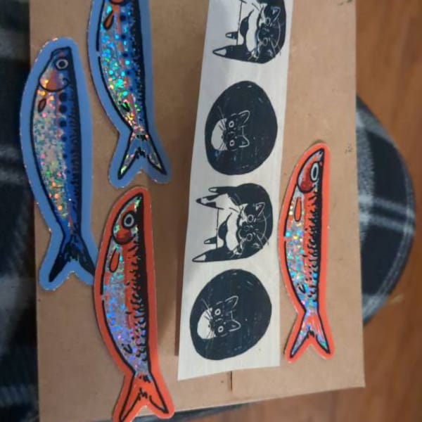 Silly Sardines - Fish Glitter Stickers - 3 Inches - Etsy