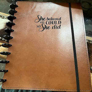 Discbound Leather Planner Cover, Personalized Planner Cover, Classic ...