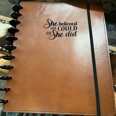 Discbound Leather Planner Cover, Personalized Planner Cover, Classic ...