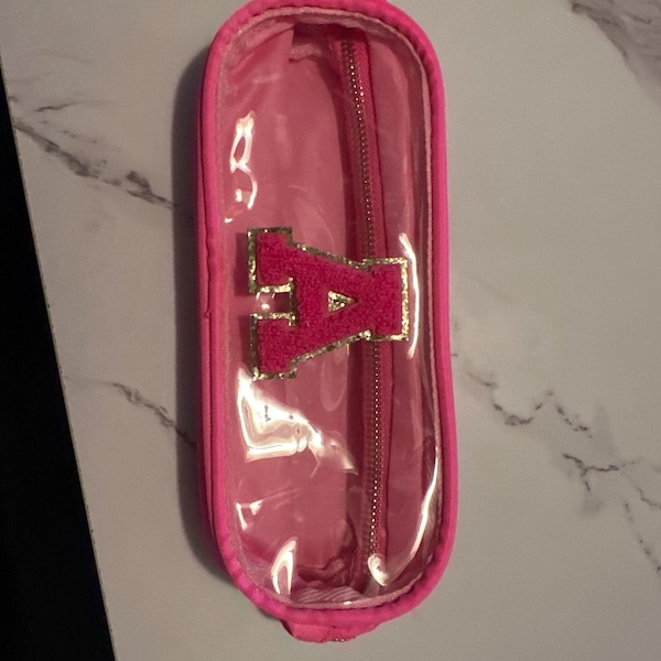 Personalized Pencil Case | Clear Front Pencil Case With Initials ...