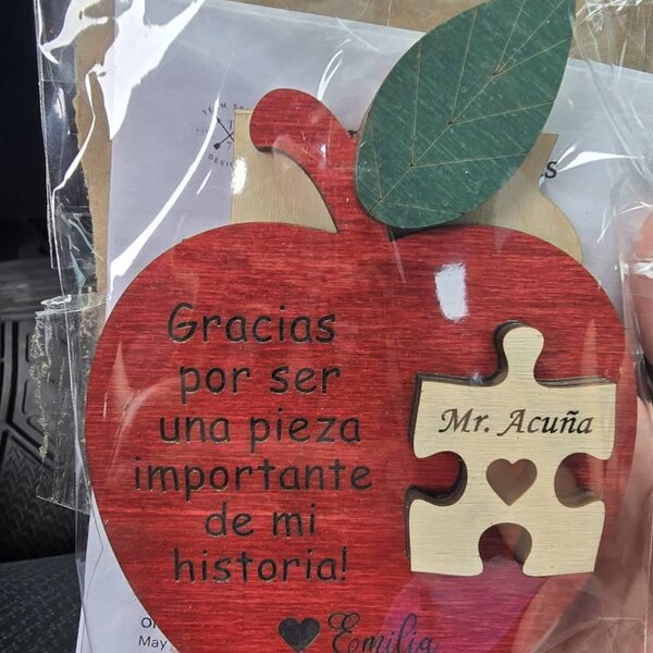 Teacher Gift, Appreciation, Apple, Desktop Size, Personalized Teacher ...