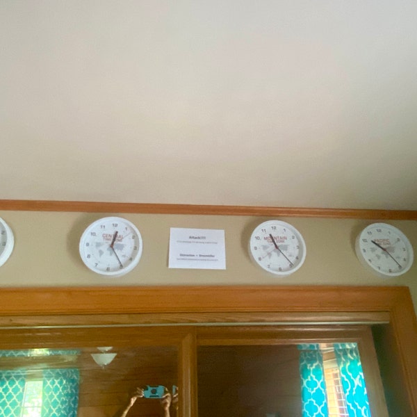 TIME ZONE Wall Clock - White Frame - World Globe GREAT Birthday ...