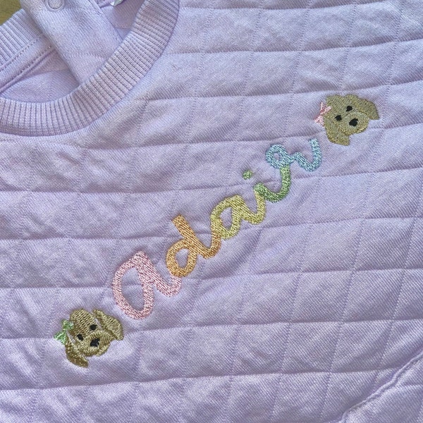 Mini Cockapoo or Labradoodle Girl Puppy Embroidery Design With Bow for ...