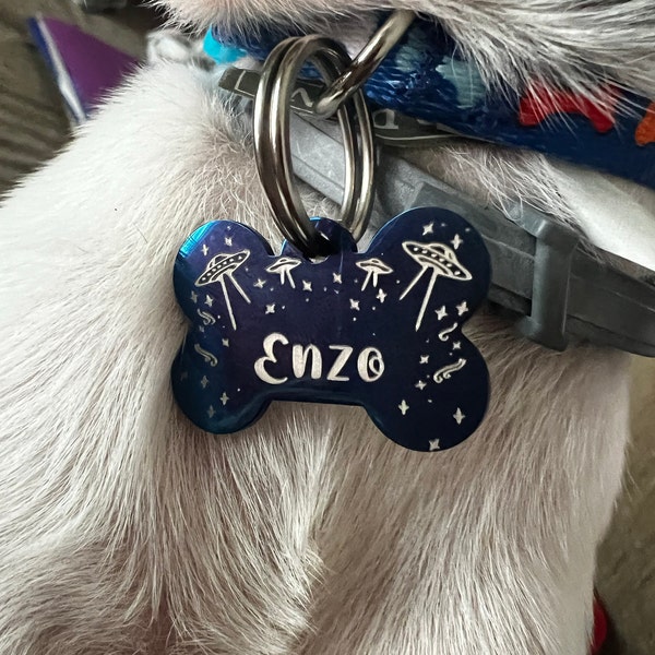 Personalized Designer Pet ID Tag - Deep Engraved Double Sided ...