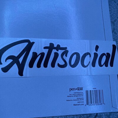Antisocial Vinyl Decal Windshield Banner 7 Inches to 20 Inches Long ...