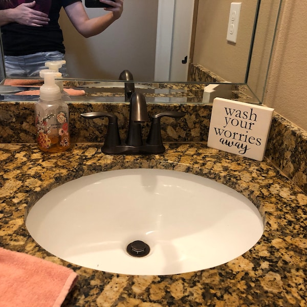 Flush! Bathroom Sign - Funny Gift - Home Decor - Wood Sign - Wooden ...