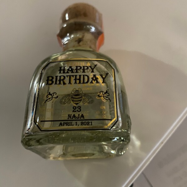 Mini Patron Label, Mini Patron, Tequila Custom Label, Mini Birthday ...