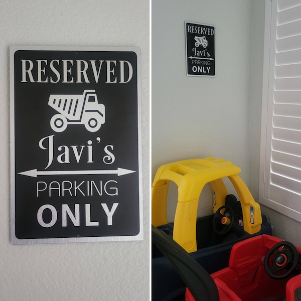 Personalized Reserved Parking Sign: Brushed Metal Plaque - Weatherproof ...