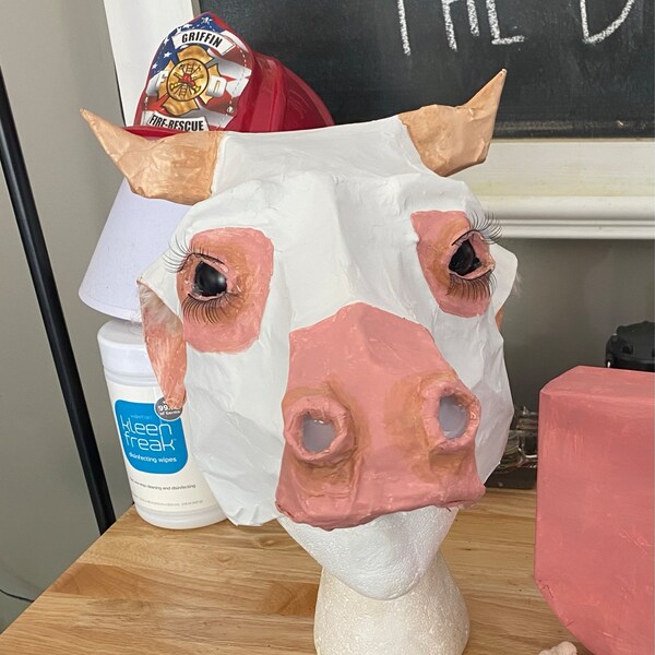 Cow Mask Template - DIY Animal Head, Halloween Mask, Instant Pdf ...