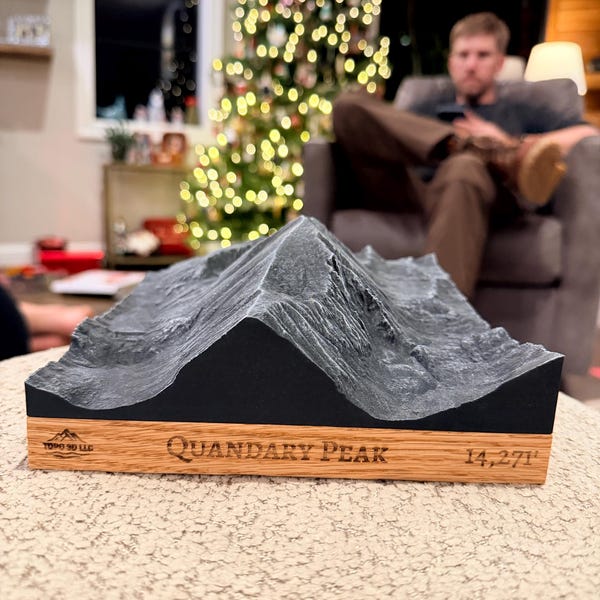 Custom Mountain Model, Personalized 3D Topographic Relief, Custom Peak ...