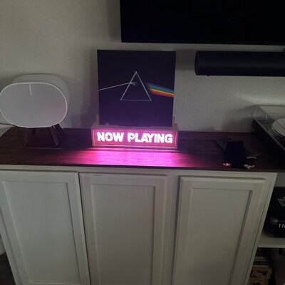 Now Playing Record Stand or Holder, Record Holder, English Oak Now ...