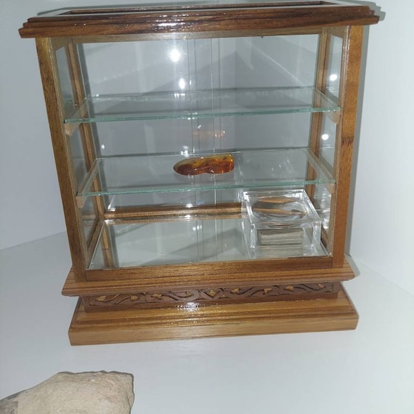 Small Curio Cabinet 8 Square & Glassed Display Cabinet Case Small ...