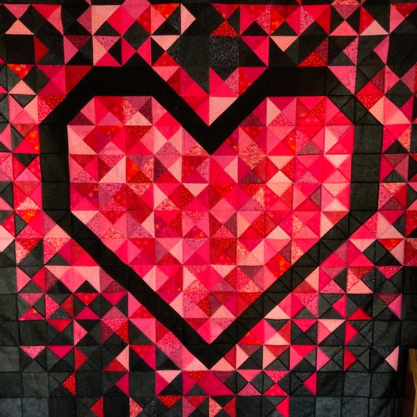 PAPER Exploding Heart Quilt Pattern by Slice of Pi Quilts [fat Quarter ...