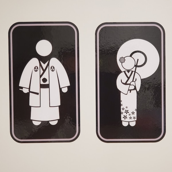 Decal Sticker Wc Restrooms Sign Japan Man Woman Toilet Bathroom ...