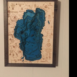 Small Redfish Lake 3-D Wooden Map - Etsy