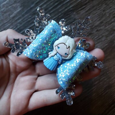 Digital SVG, DXF, PDF Winter Queen Hair Bow Template, Snowflake Bow ...