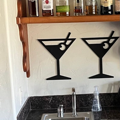 Large Martini Glass Sign/ Mid-century Modern Drink Art/ Bar Sign - Etsy