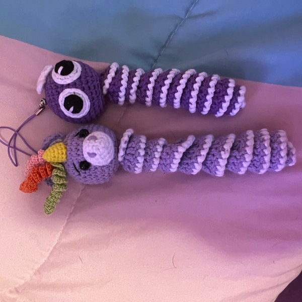 Crochet Worry Pet Worry Worm ADHD Help Stress Relief Toy Anxiety Toy ...