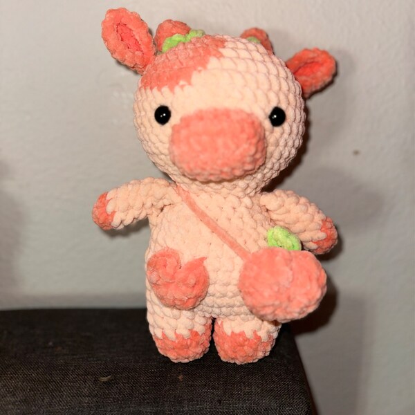 Crochet Cow, Peach Cow Plushie, Cow Plushie, Crochet Cow Plush - Etsy