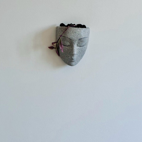 Handmade Human Face Wall Planters - Creative Plant Display - Face Plant ...