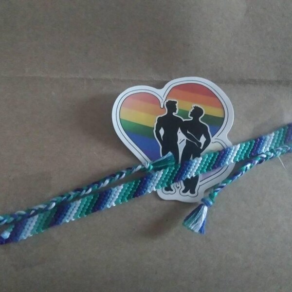 Subtle MLM Woven Bracelet, LGBT Pride Wristlet, Delicate Gay Armband ...