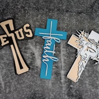 Christian Jesus Santa Maria Cross en capas Archivo digital SVG DXF ...