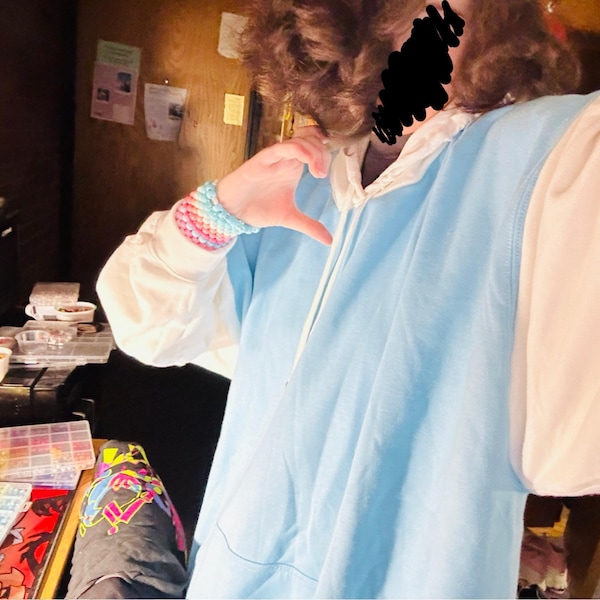 Two Matching Colorblock Hoodies, Green and Sand Two Tone Couple ...