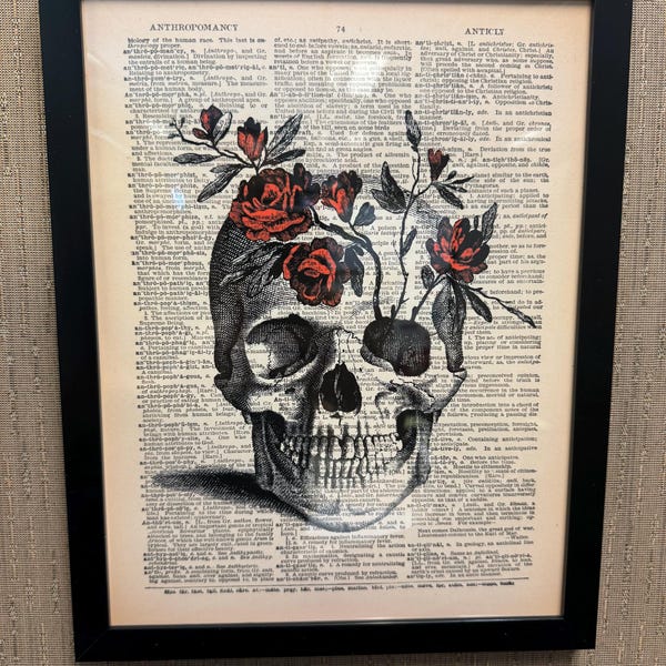 Skull Art Print Anatomy Art Skull Illustration Skull Collage Skull Wall ...