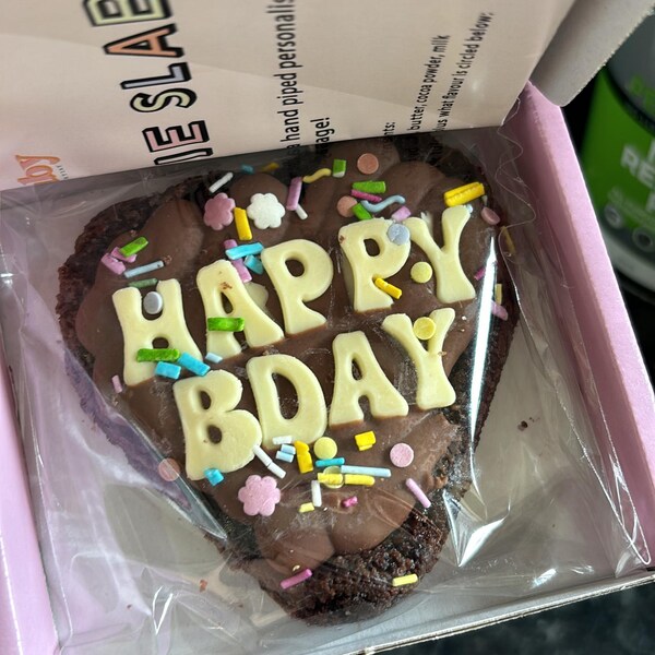 Mini Heart Brownie Slab / Postal Brownies / Letterbox Brownies / Love ...