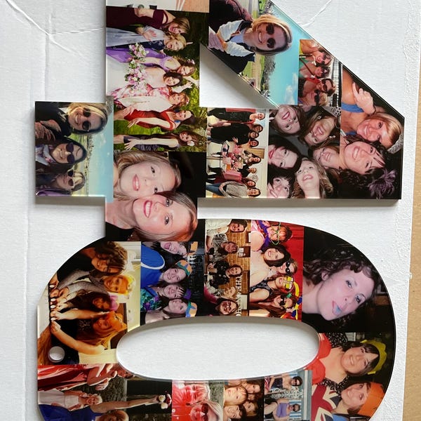 Acrylic Photo Number Collage, Birthday Gift, Photo Gift, Personalised ...