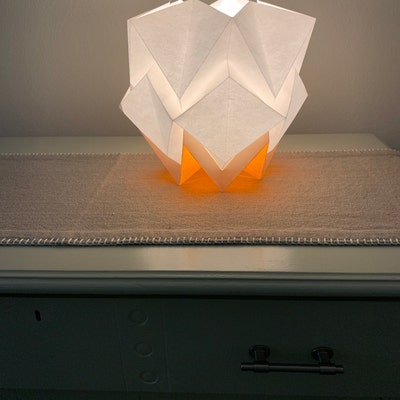 Origami Table Lamp Handmade in Paper - Etsy