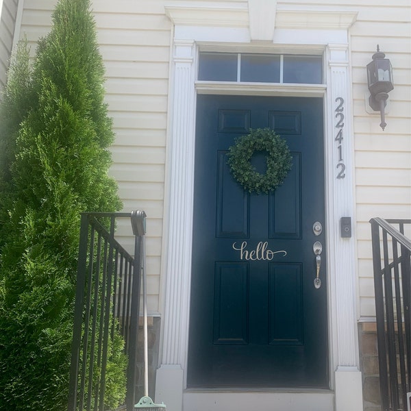 Hello Door Decal Front Door Greeting, Hello Sticker, Welcome to Our ...