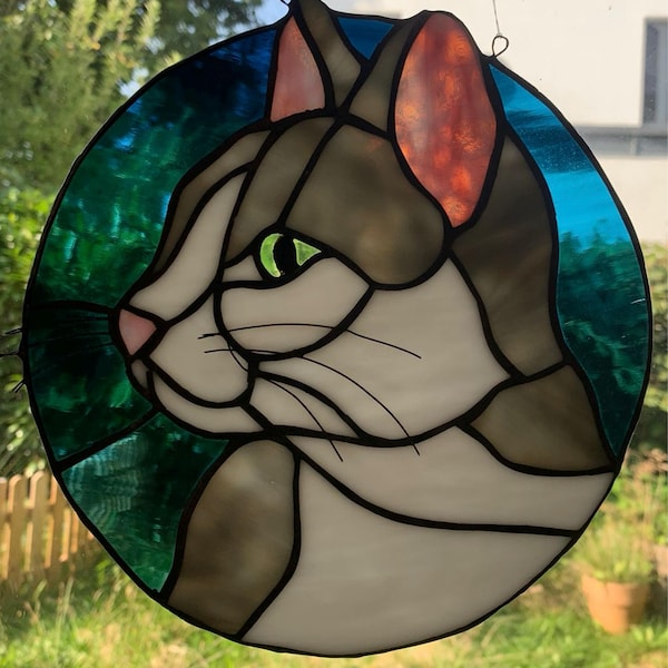 Modern Stained Glass Leaves Pattern, Plant Stained Glass Patterns ...