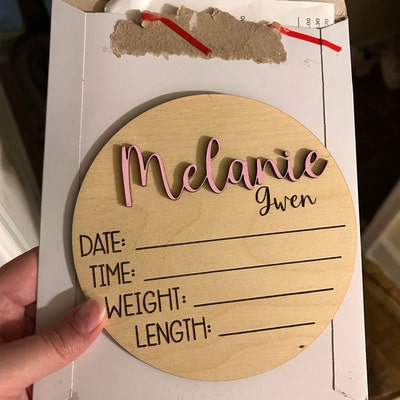 Hello Stat Disc birth Announcement Disc Baby Announcement - Etsy