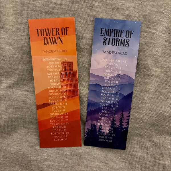 Empire of Storms & Tower of Dawn Tandem Reading Guide Bookmarks ...