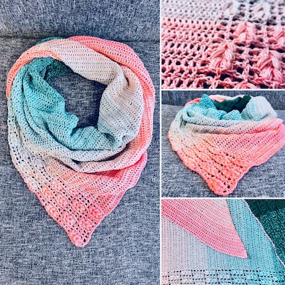CROCHET PATTERN Hopscotch Triangle Scarf, US Term, Crochet Pattern ...