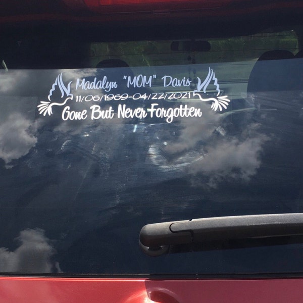 In Memory of Decal Custom Window Vinyl Sticker With Flying Doves ...