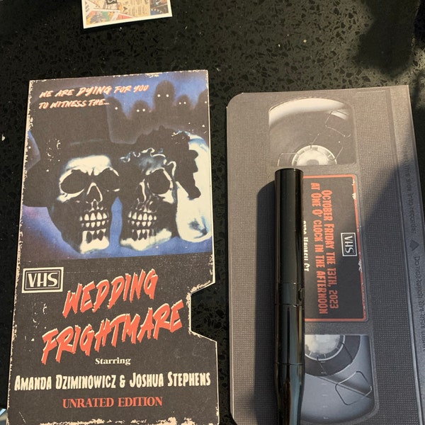 Personalised 80's Horror Movie VHS Tape Inspired Wedding Invite ...