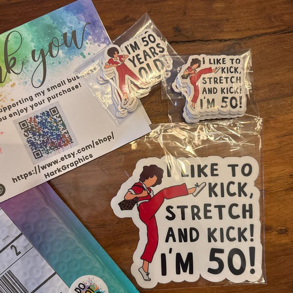 50th Birthday Die Cut Sticker Pack, Happy 50th Birthday, the Big 50 ...