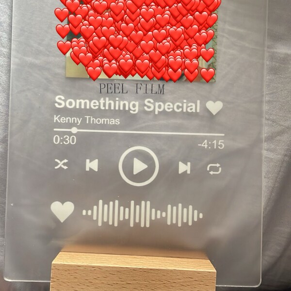 Personalised Song Plaque With Wood Base Customized Acrylic Plaque With ...