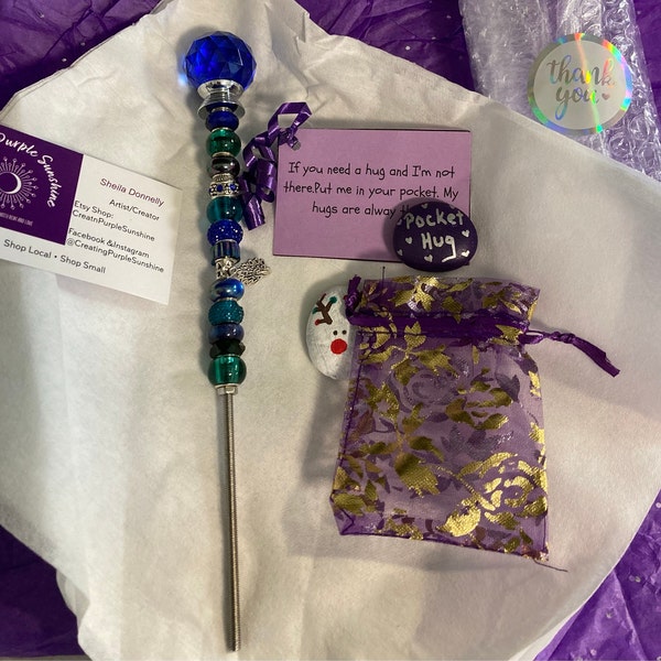 Hand Painted Floral Stones, Flower Gardens, Small Garden Stone, 2 Inch ...